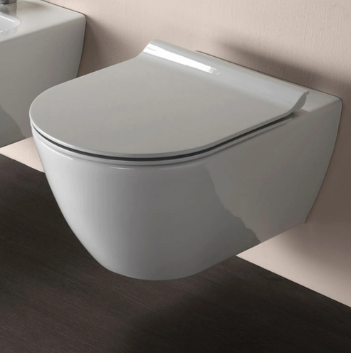 GSI Pura 50 Rimless Wall Hung Toilet & Soft Close Seat | Home of Clay